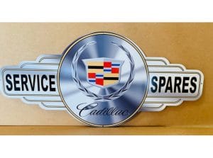 Cadillac service station tin metal sign - Nostalgia Highway