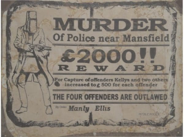 Ned Kelly Murder tin metal sign – Nostalgia Highway