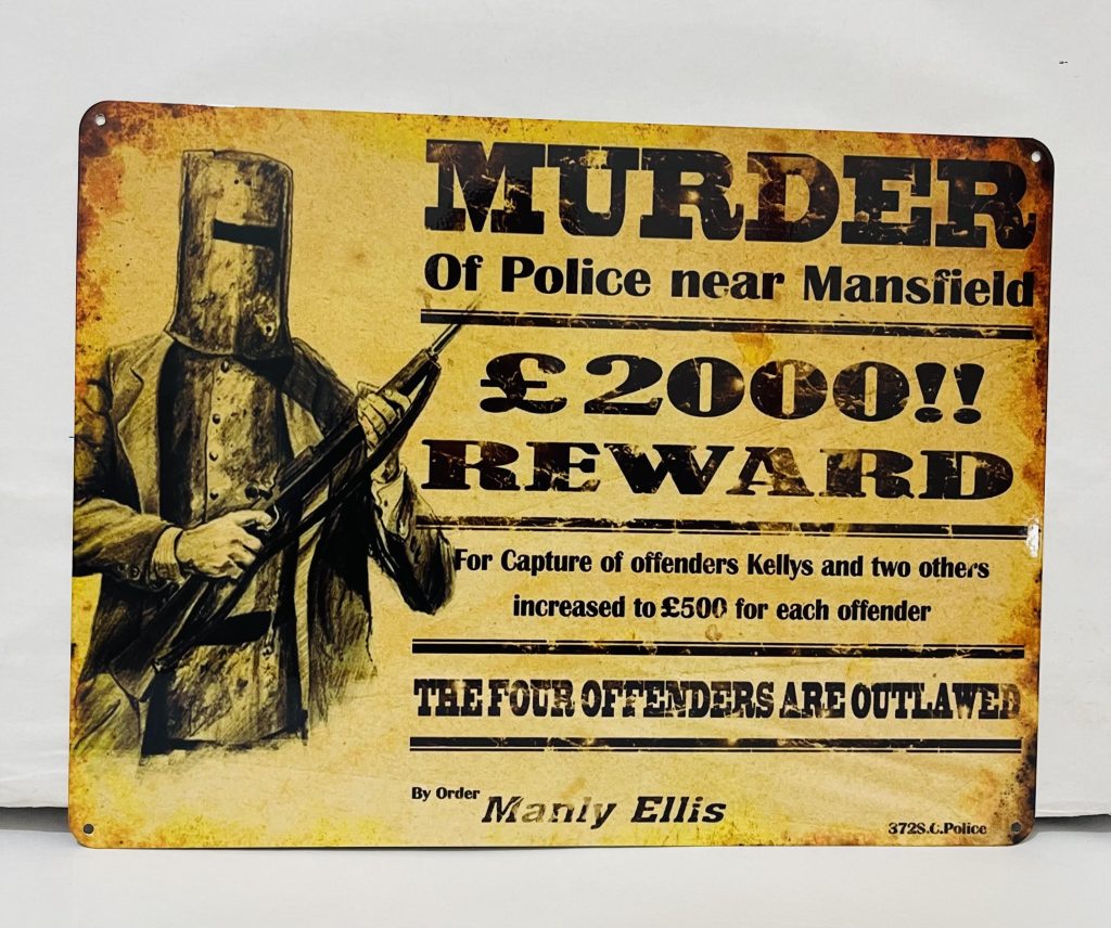 Ned Kelly Murder tin metal sign - Nostalgia Highway