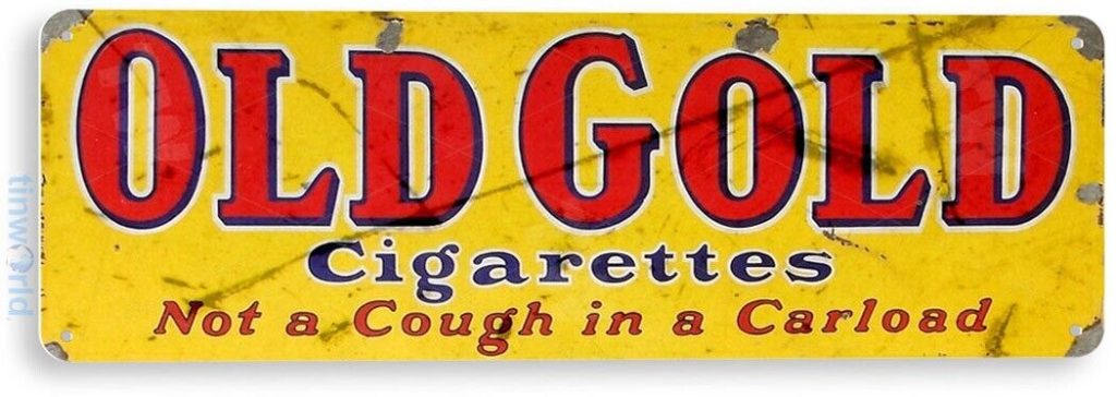 Old Gold Cigarettes tin metal sign - Nostalgia Highway