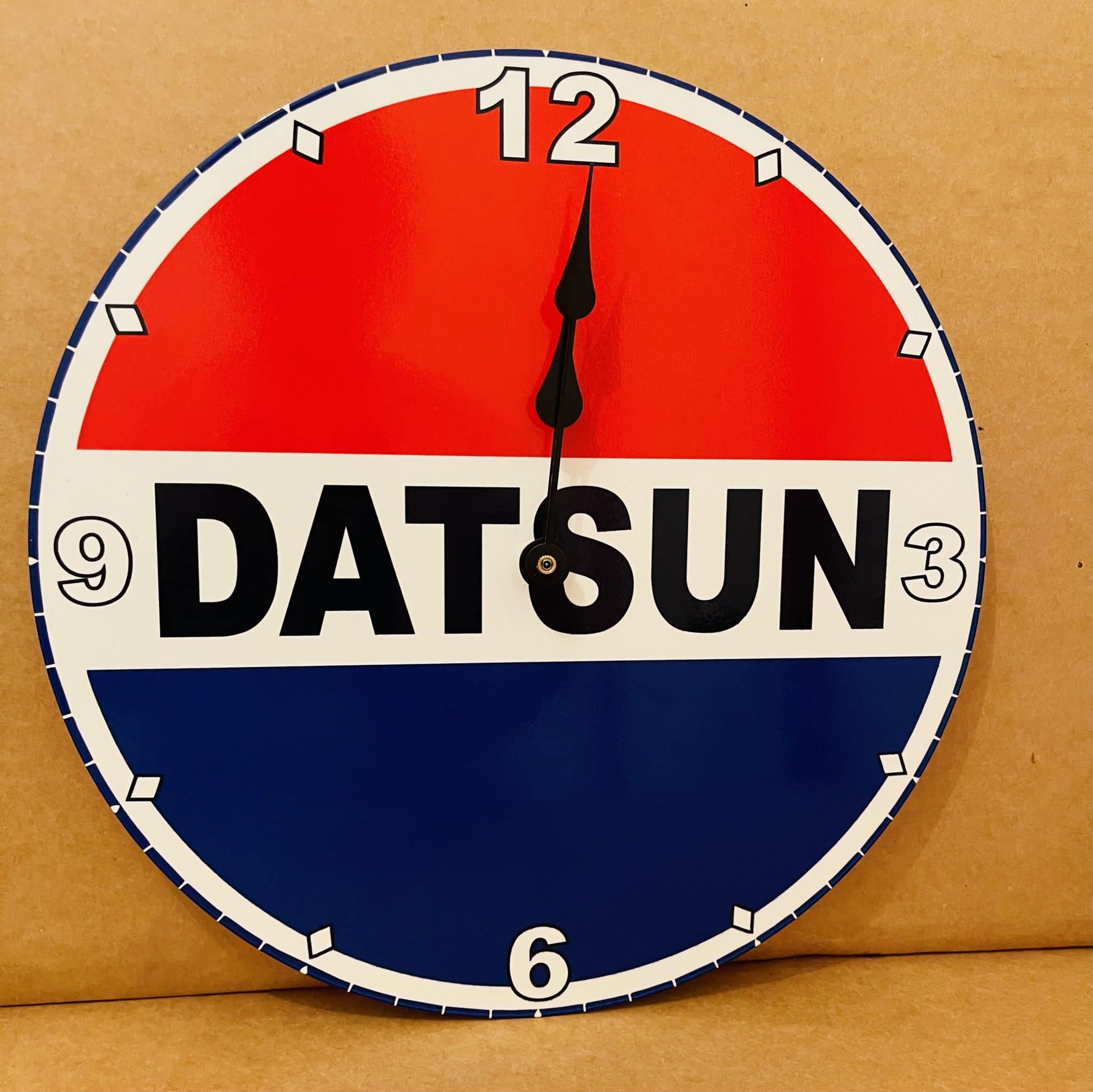 Datsun Clock tin metal sign - Nostalgia Highway