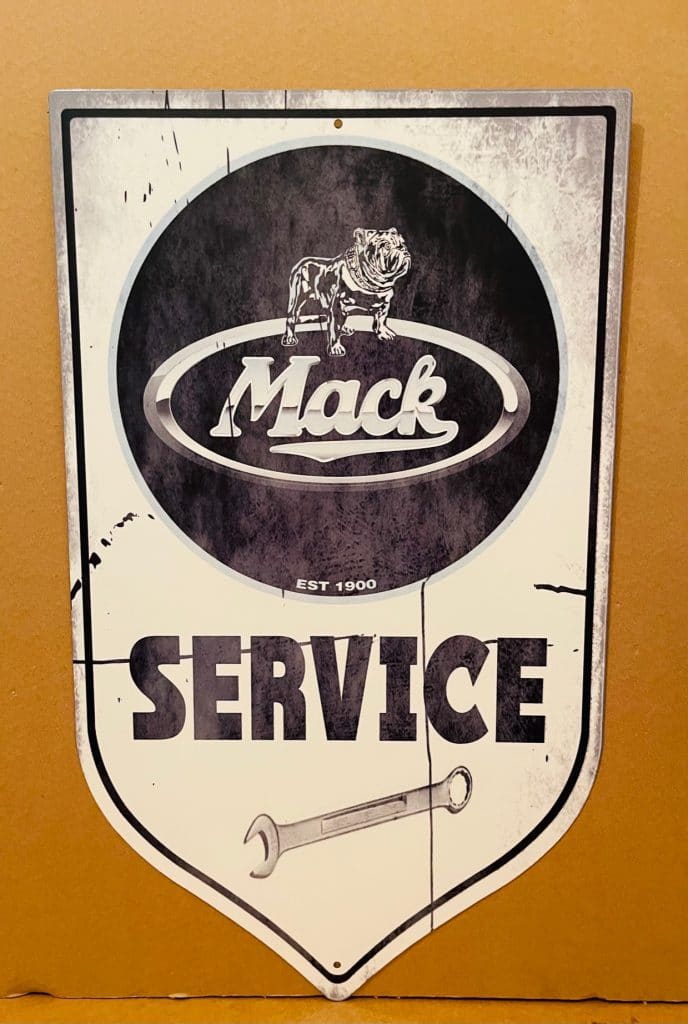 Mack Service Diecut tin metal sign - Nostalgia Highway