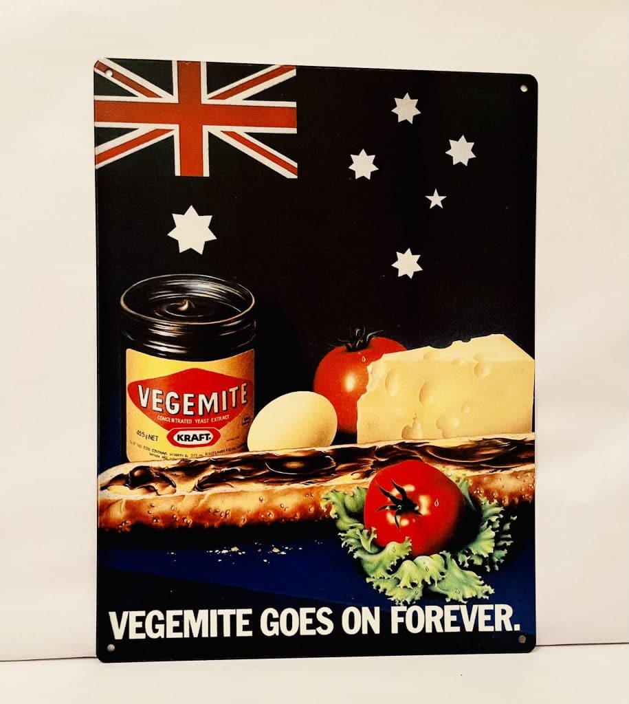 Vegemite tin metal sign - Nostalgia Highway