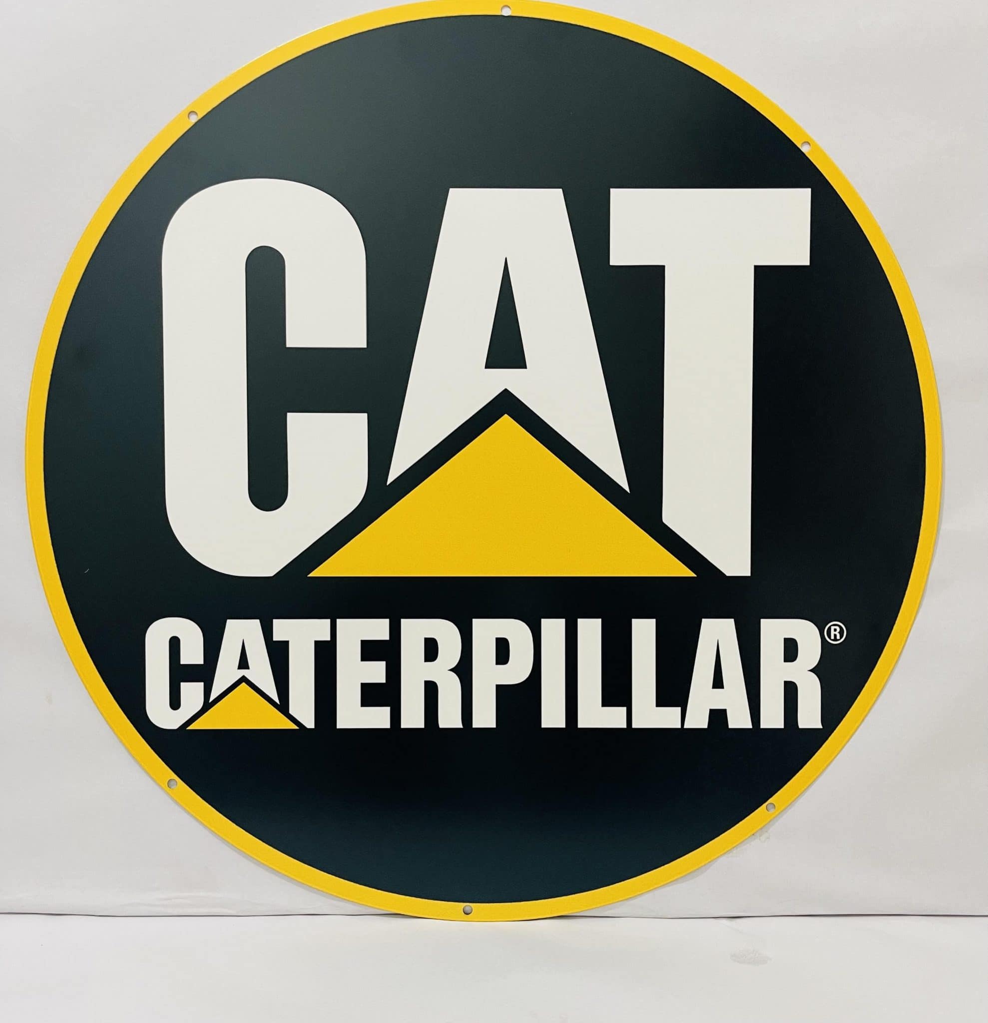 Caterpillar large round tin metal sign - Nostalgia Highway