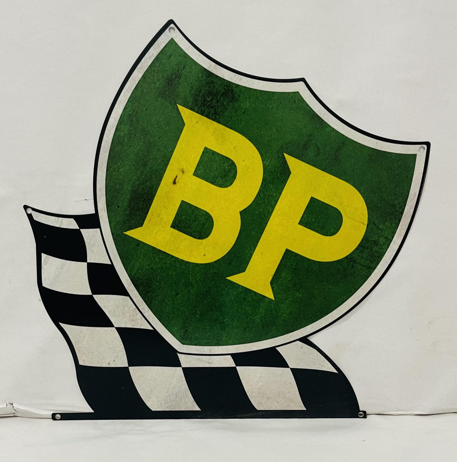 BP Flags Diecut large metal tin sign - Nostalgia Highway