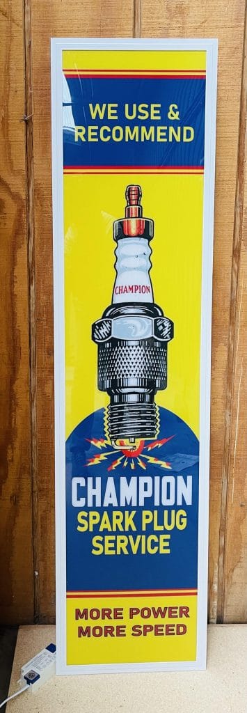 Light Box Vintage Retro Led Champion Spark Plug - Nostalgia Highway