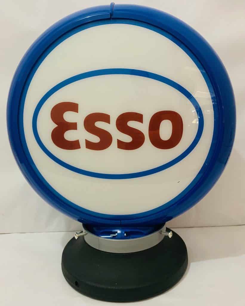 Petrol Bowser Globe and Base Esso Oval Illuminated Vintage Retro ...