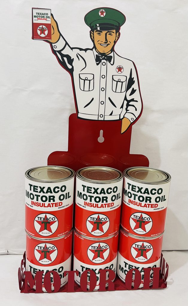 Texaco Oil Can Man and 6 Cans - Nostalgia Highway