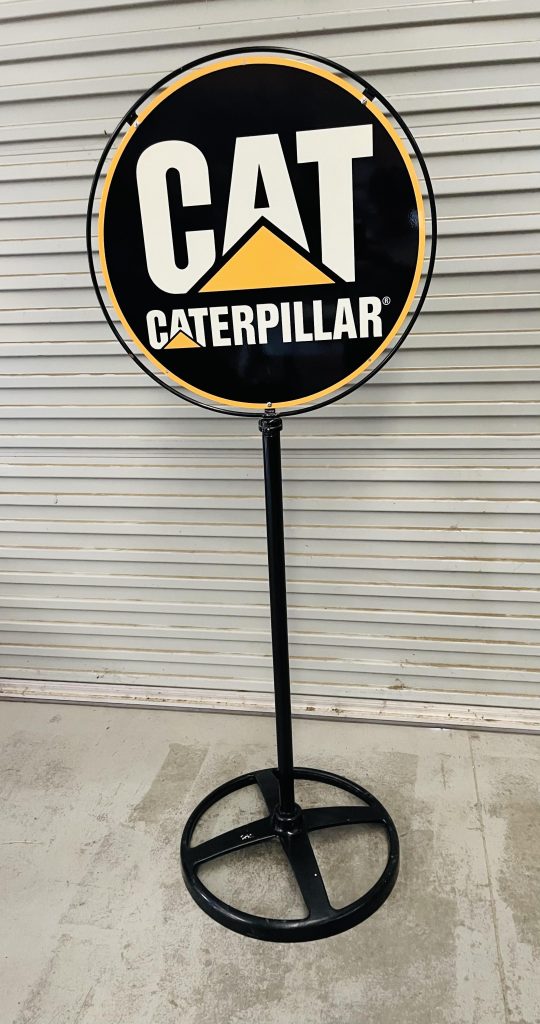 Caterpillar Lollypop Stand tin metal sign - Nostalgia Highway