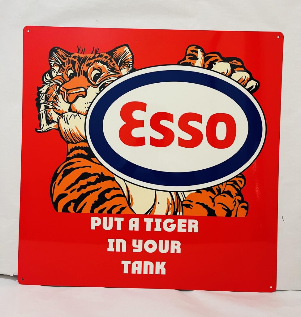 Esso Tiger tin metal sign - Nostalgia Highway