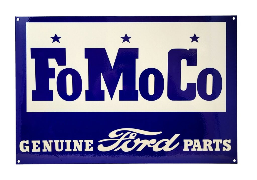 Fomoco Blue Tin Metal Sign Nostalgia Highway