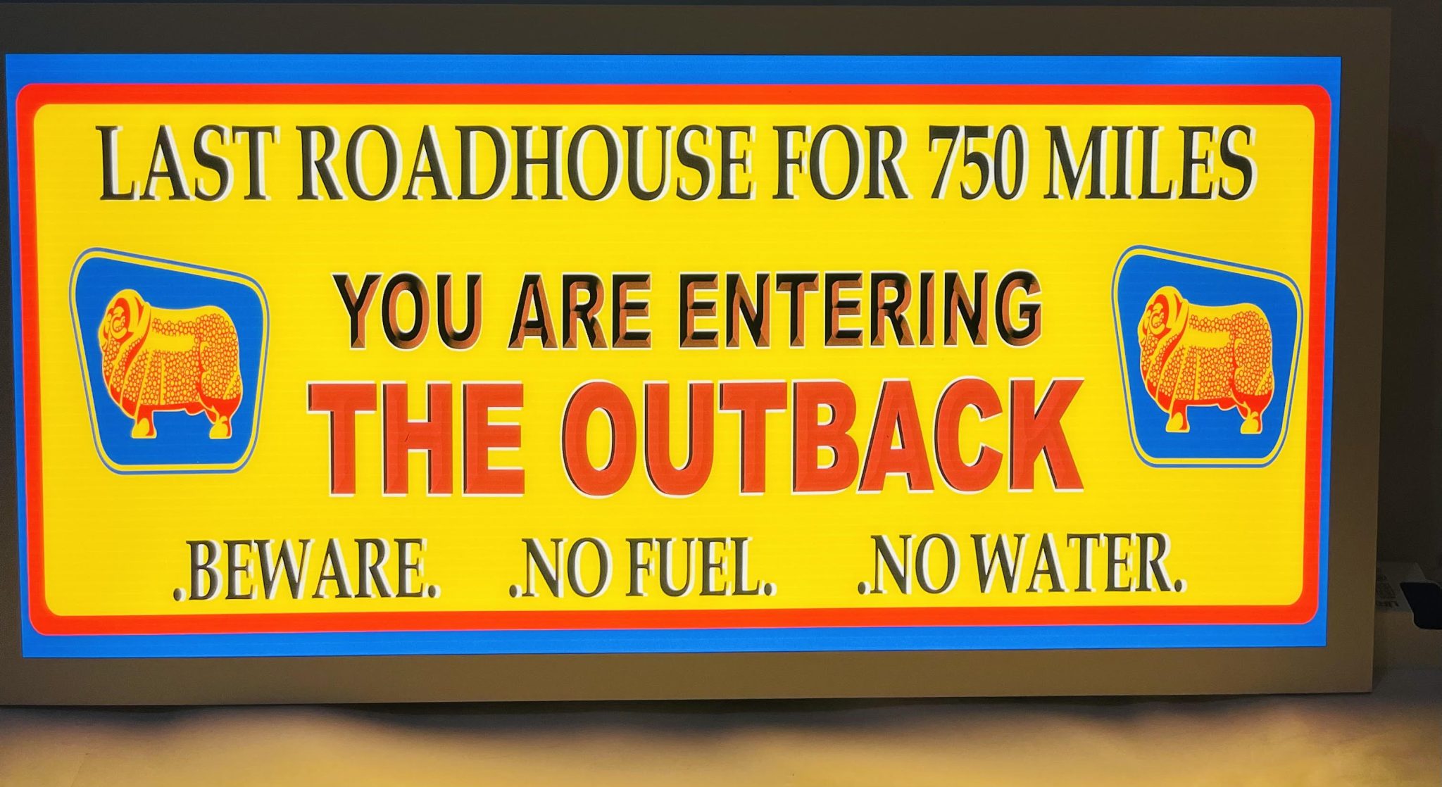 Light Box Vintage Retro Led Golden Fleece Outback - Nostalgia Highway