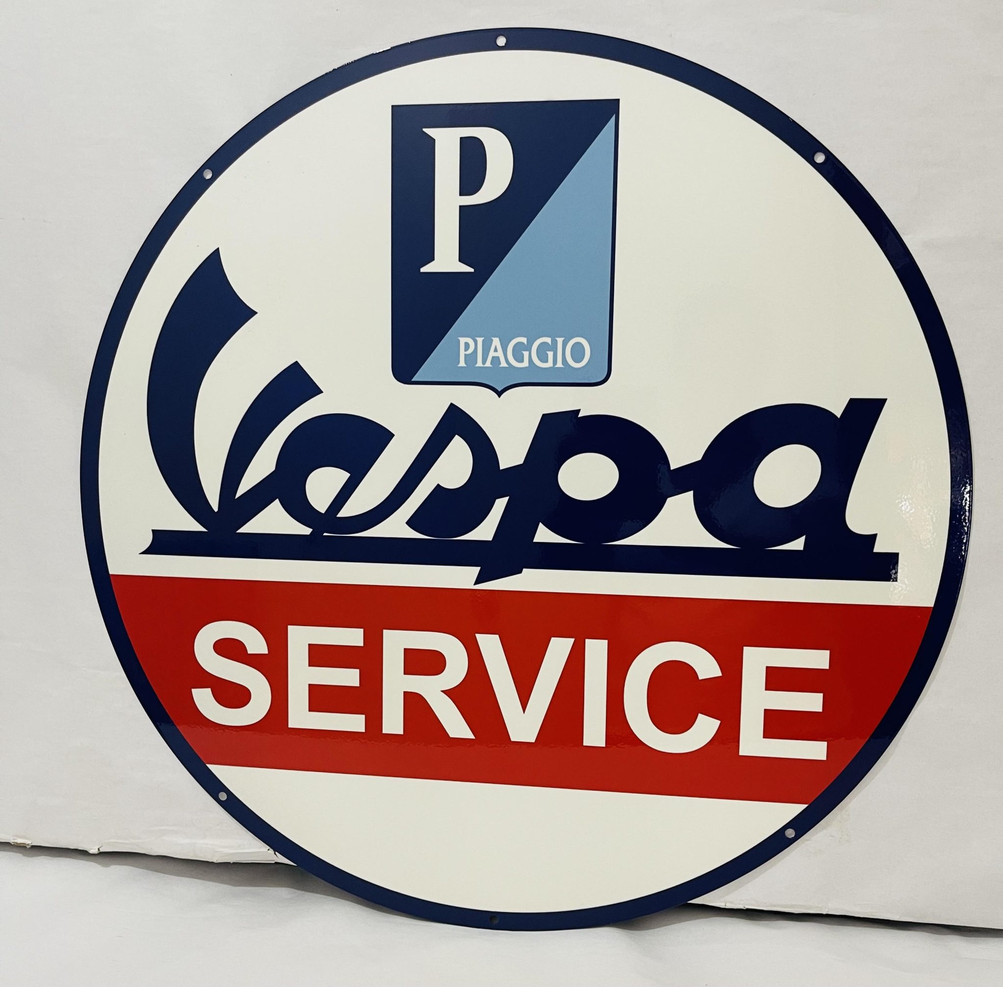 Vespa round tin metal sign - Nostalgia Highway