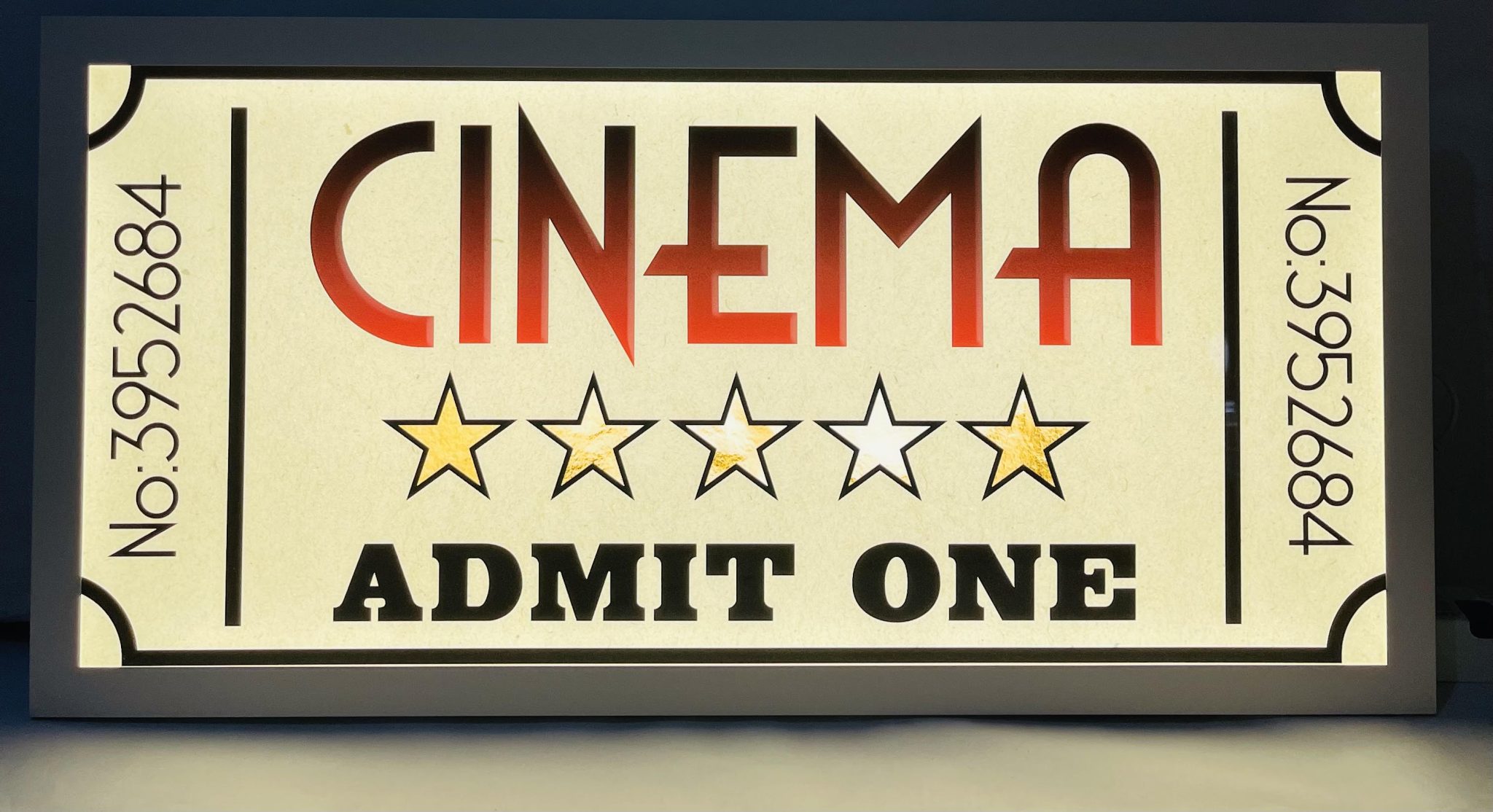 Light Box Vintage Retro Led Cinema Ticket - Nostalgia Highway