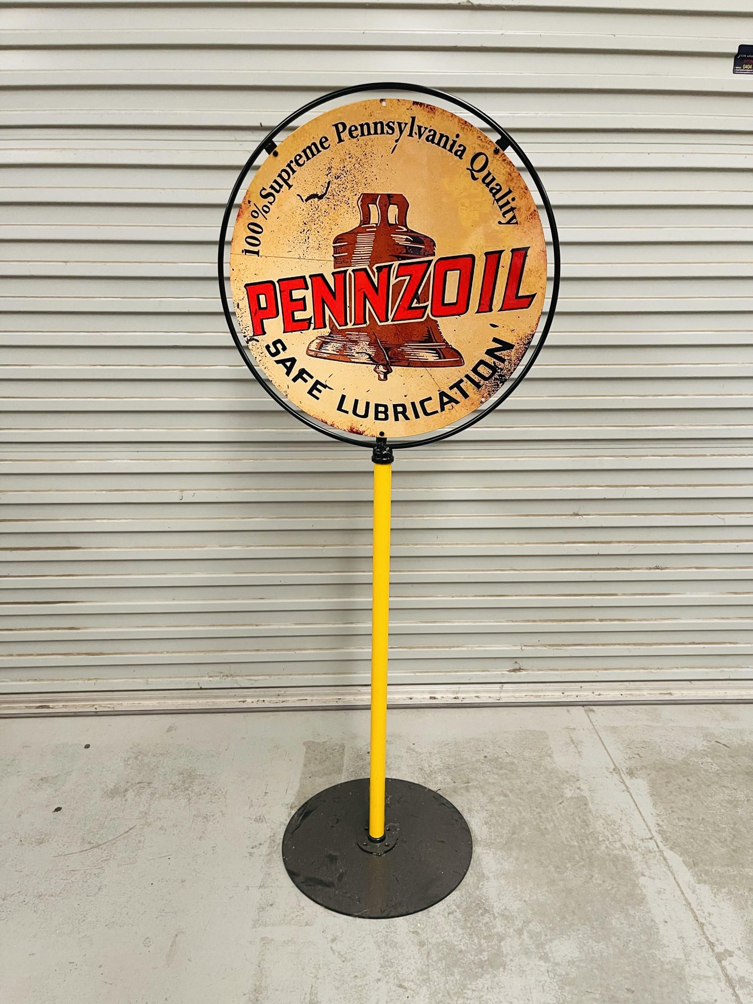Pennzoil Lollypop Stand tin metal sign - Nostalgia Highway
