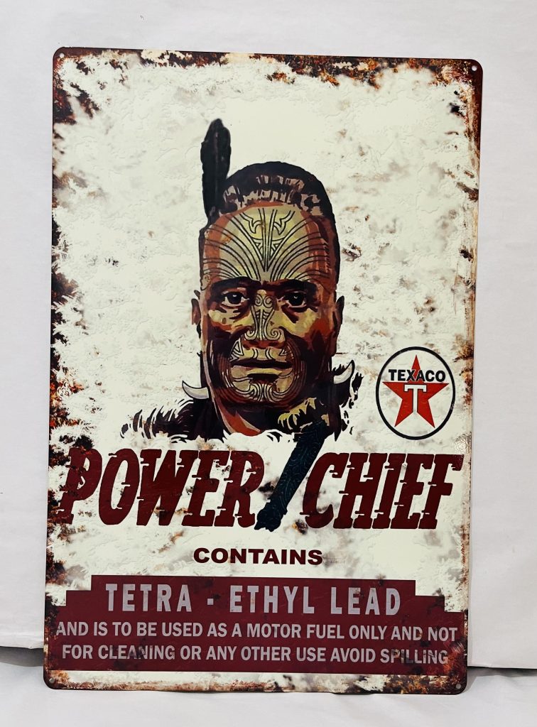 Texaco Power Chief tin metal sign - Nostalgia Highway