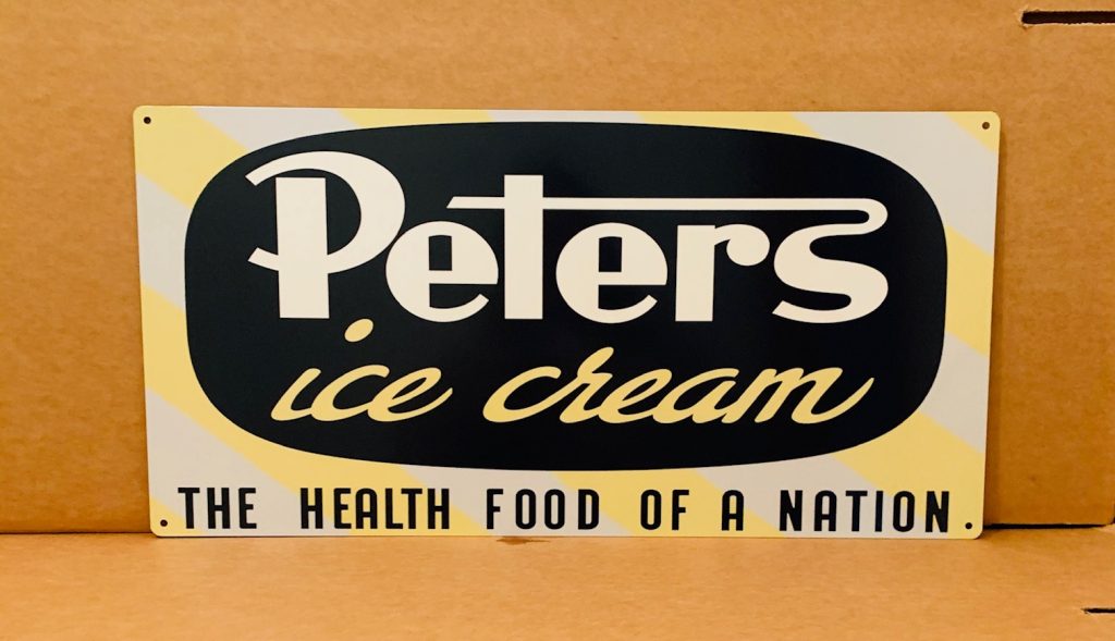 Peters Ice Cream tin metal sign - Nostalgia Highway