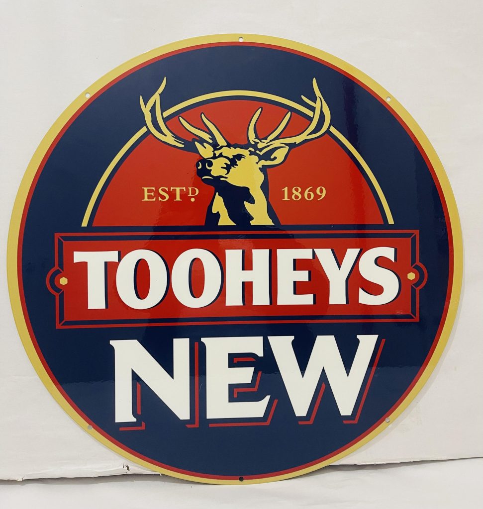 Tooheys Round tin metal sign - Nostalgia Highway