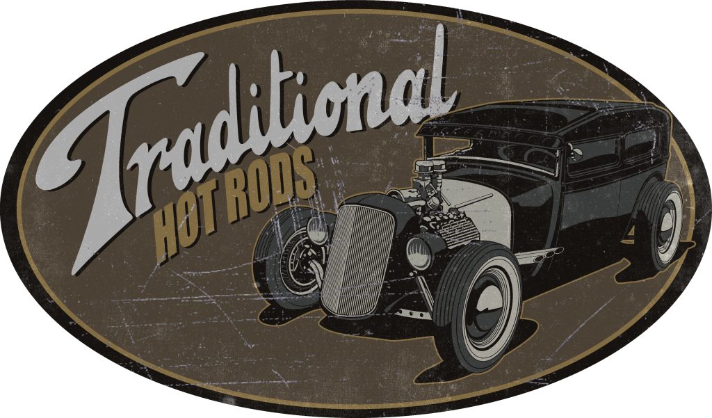 Traditional Rods Oval tin metal sign - Nostalgia Highway