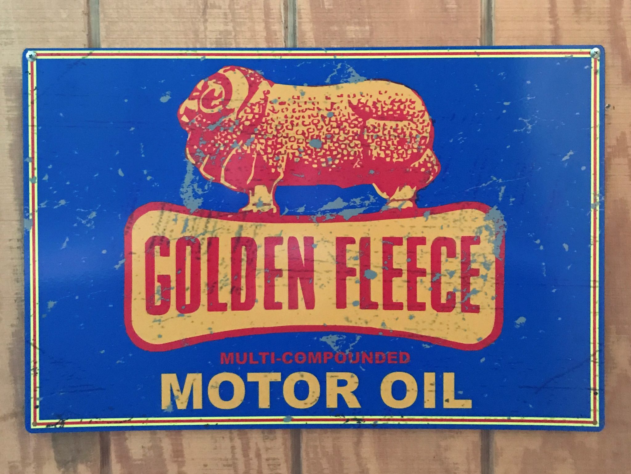 Golden Fleece tin metal sign - Nostalgia Highway