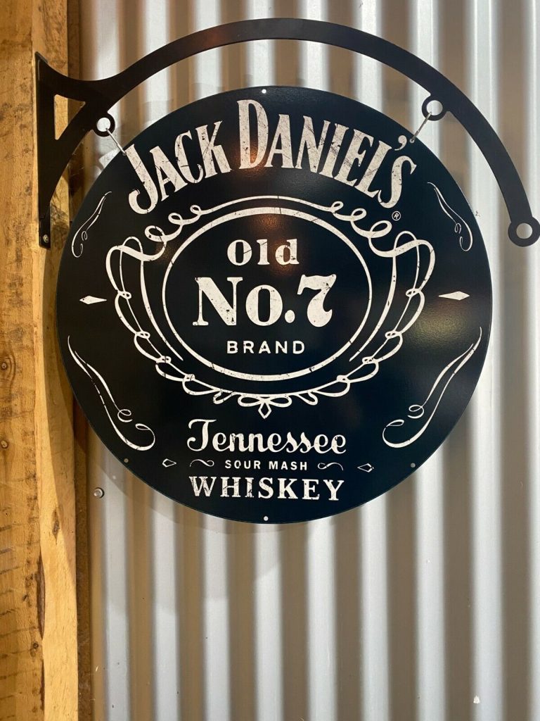 Jack Daniels Double Sided tin metal sign - Nostalgia Highway