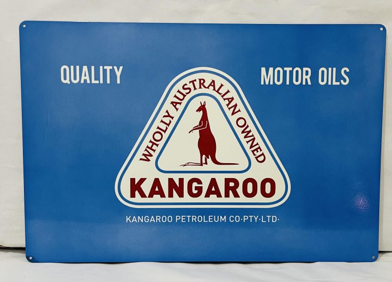 Kangaroo Motor Oil metal tin sign - Nostalgia Highway