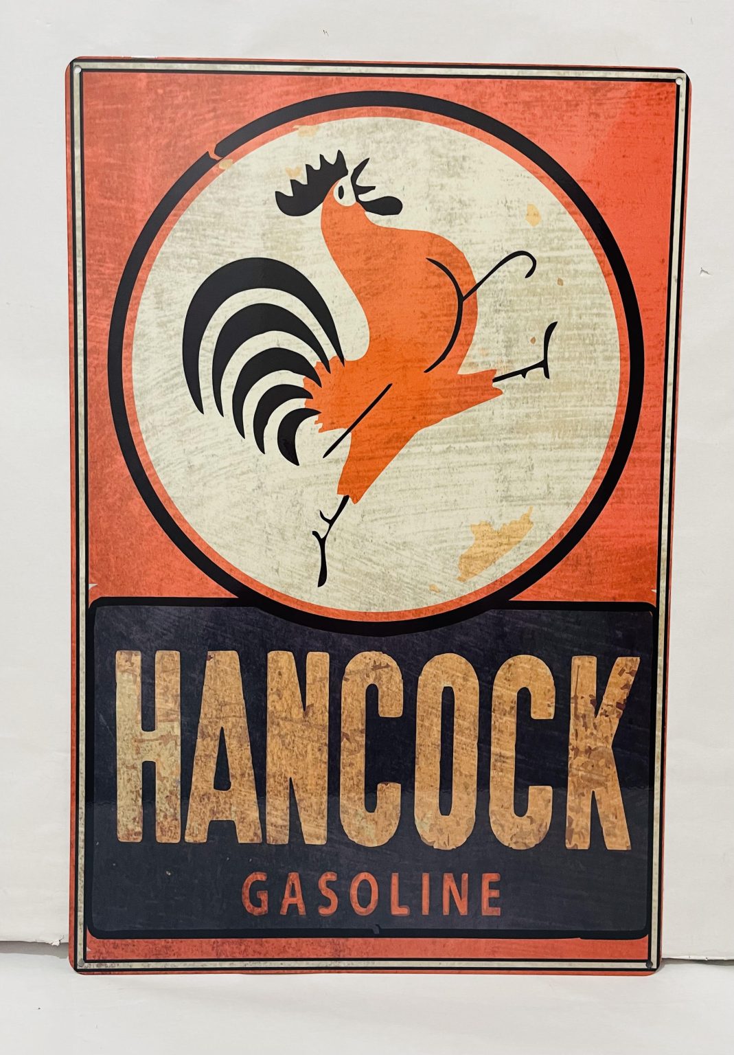 Hancock Gasoline tin metal sign - Nostalgia Highway