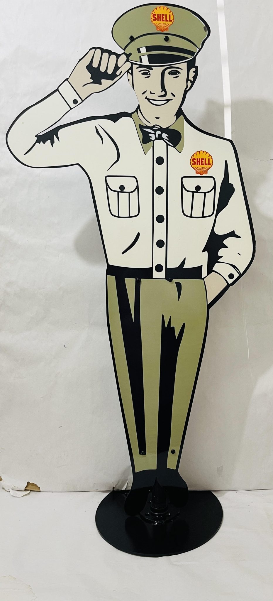 Service Station Attendant Shell man on Stand tin metal sign - Nostalgia ...