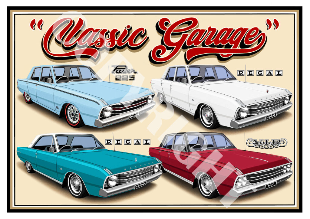 Classic Garage Valiant VF Series tin metal sign - Nostalgia Highway